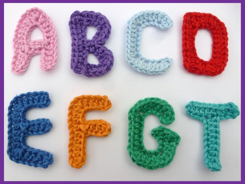 3 Applique letters Crochet applique 3 crochet letters | Etsy