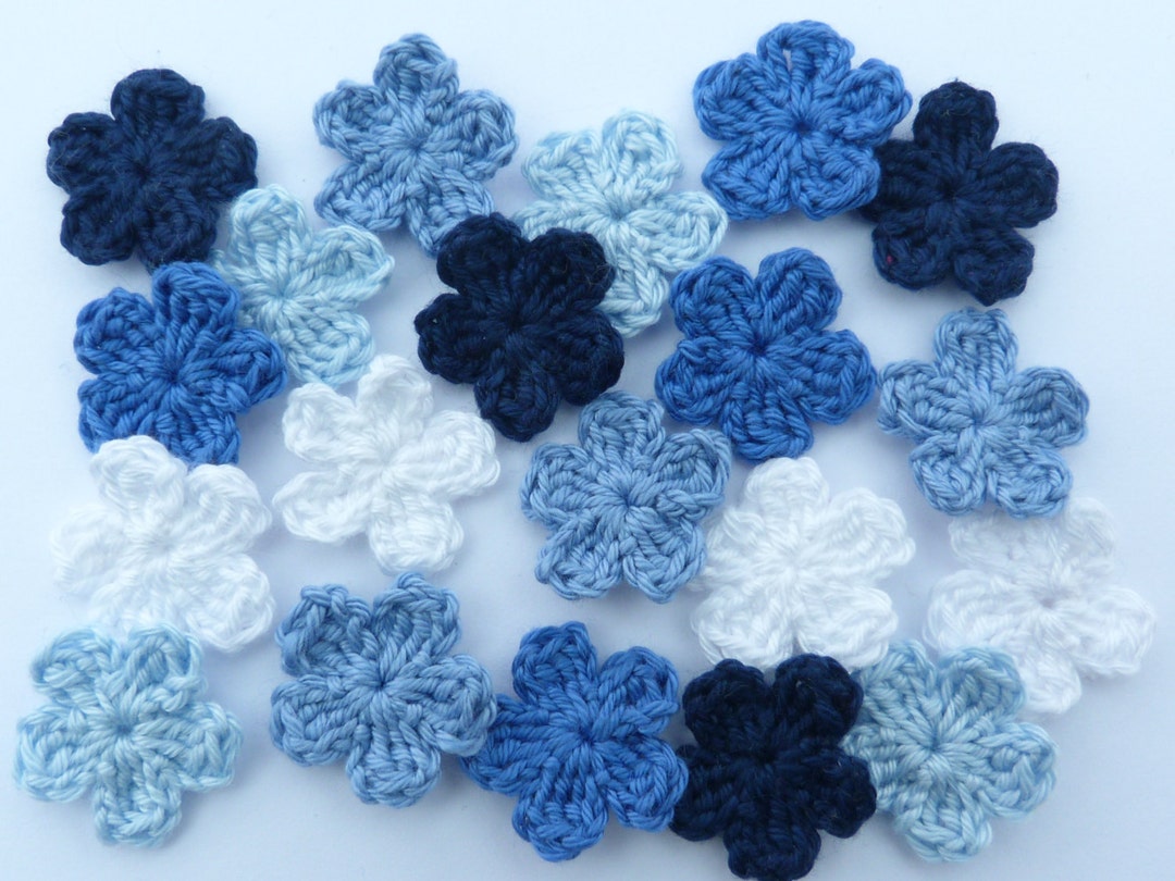 Crochet Appliques, Crochet Flowers, 20 Small Applique Flowers ...