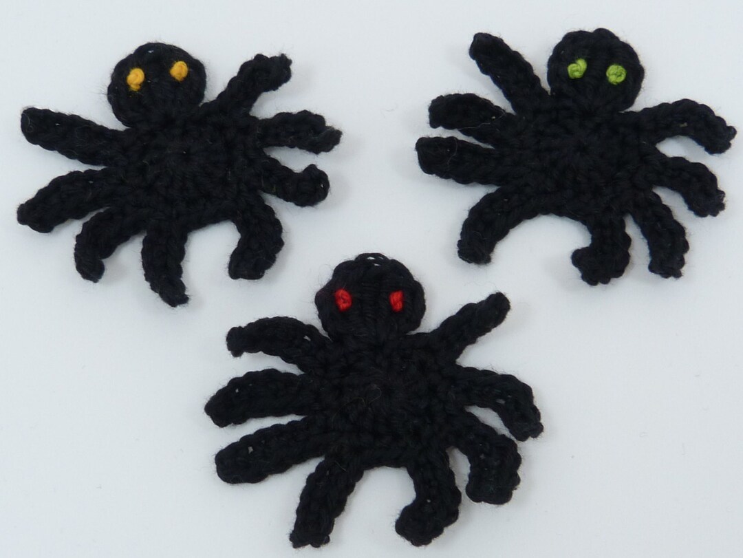 Crochet Spiders Crochet Applique 3 Applique Spiders - Etsy