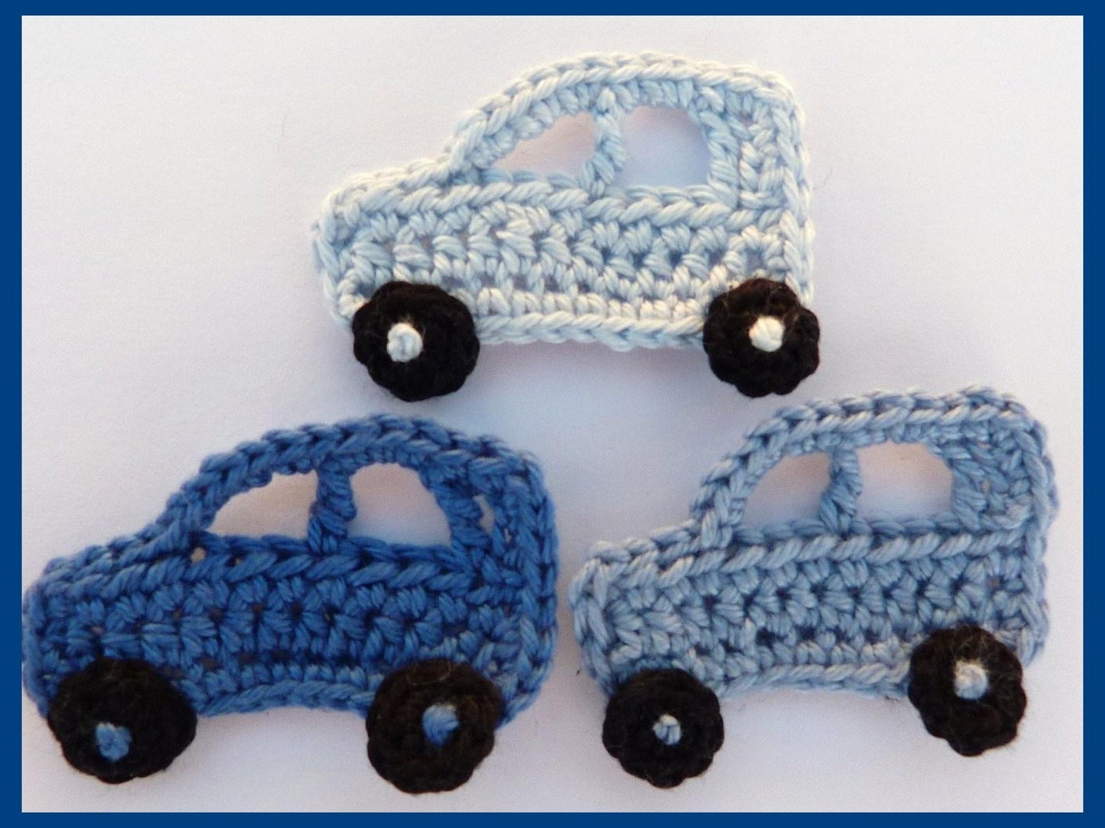 Applique Cars Crochet Applique 3 Small Crochet Cars - Etsy