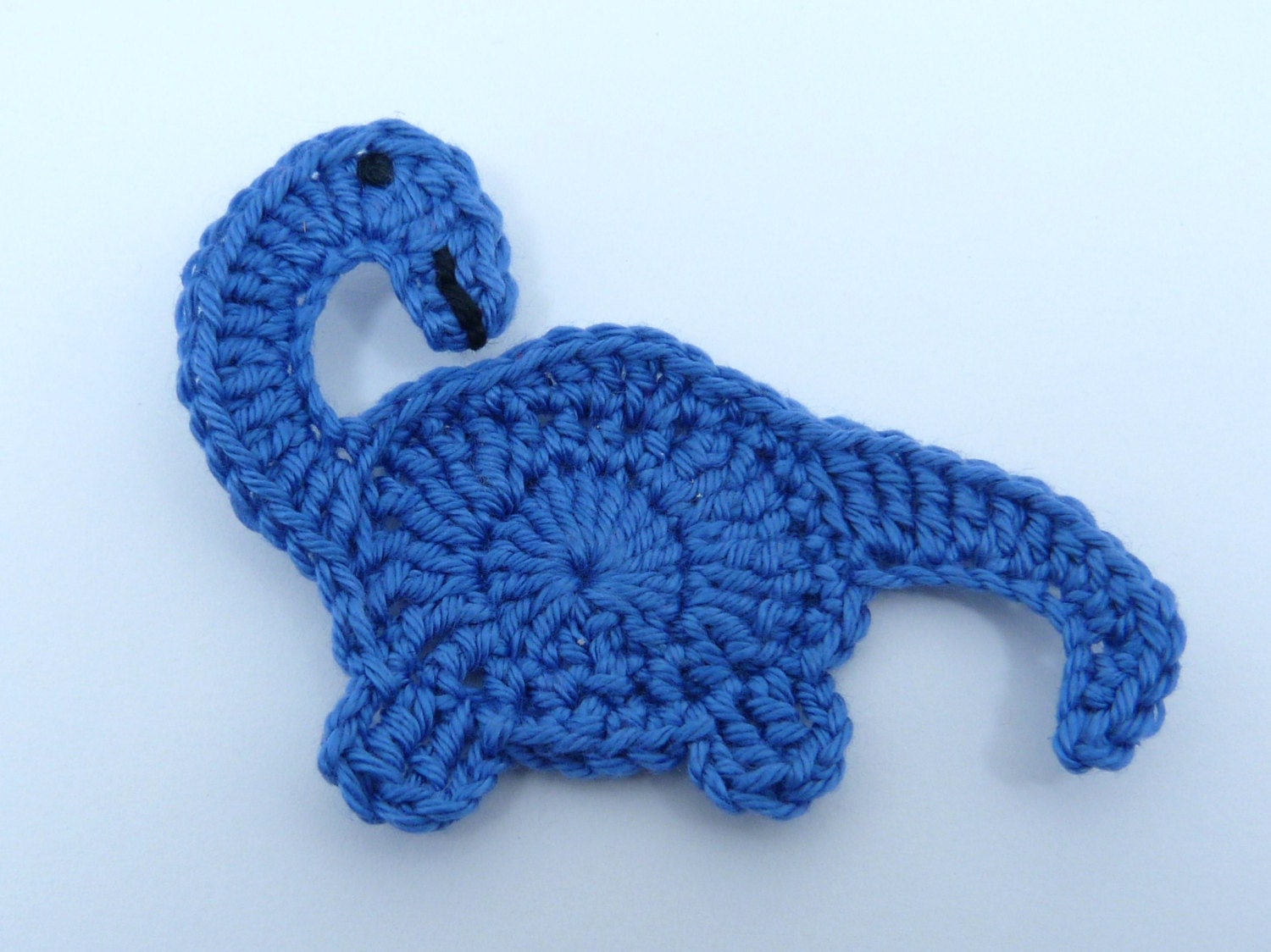 Crochet Dinosaur Crochet Applique 1 Blue Applique Dinosaur. - Etsy