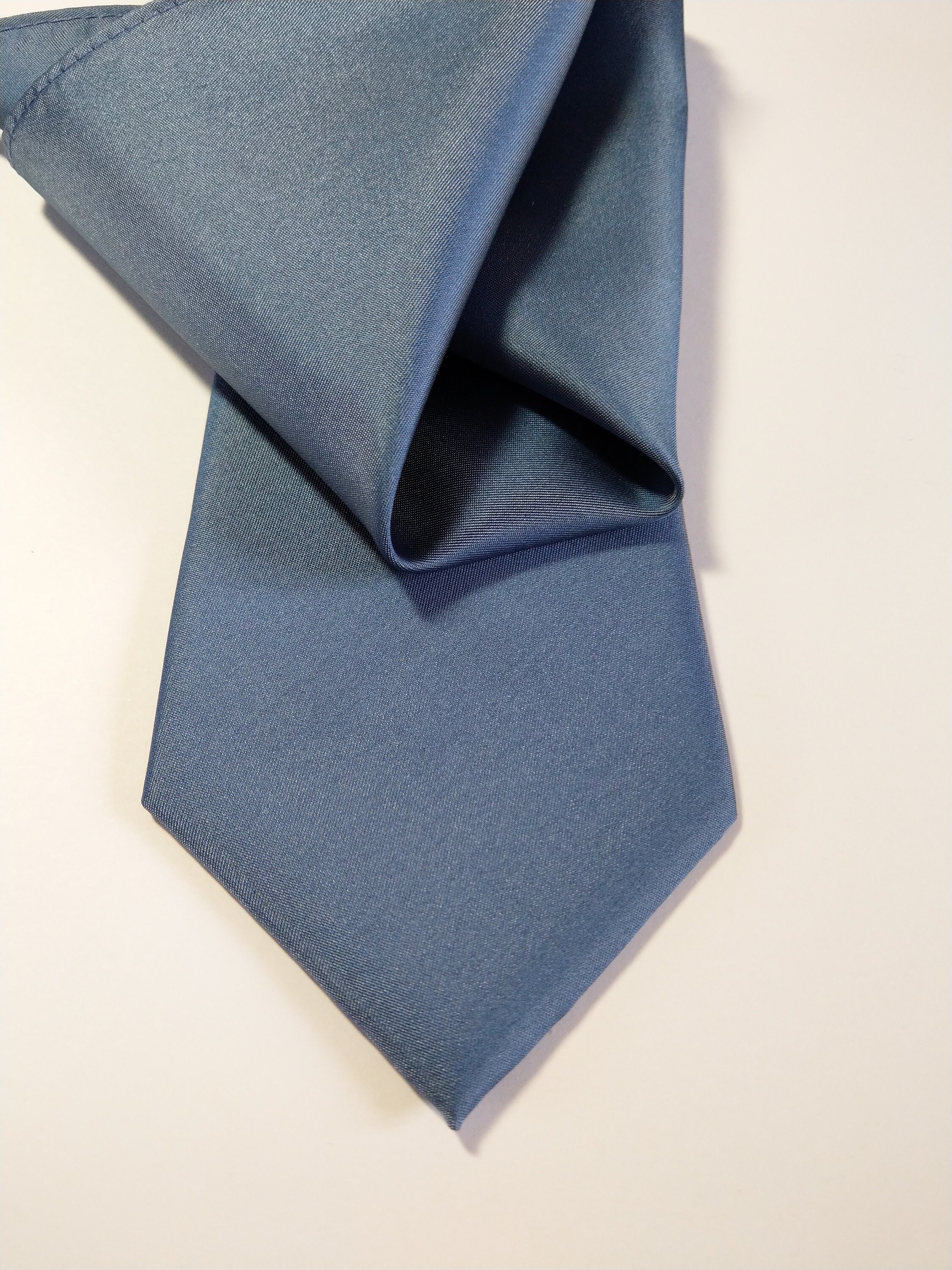 Steel Blue Men's Necktie With Pocket Square Option - Etsy UK