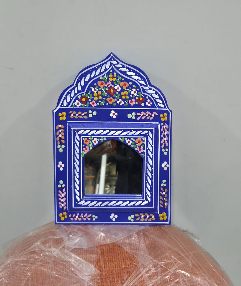 Small Hand Painted Moroccan Mirror – Handmade Decorative Wall Mirror ...