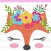 Flowers Fox Face Svg Png Jpg, Spring Fox Girl Svg Silhouette & Cricut ...