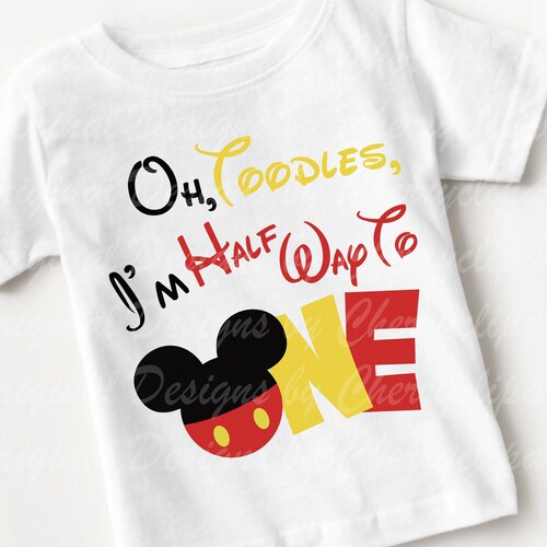 Ohtoodlesi'm Half Way to ONE Svg Mickey One SVG - Etsy