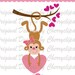 Monkey Girl SVG DXF Valentines' Day Sweet Monkey SVG, Monkey Svg ...
