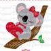 Valentines Day Koala Svg, Baby Koala With Heart Svg Silhouette & Cricut ...