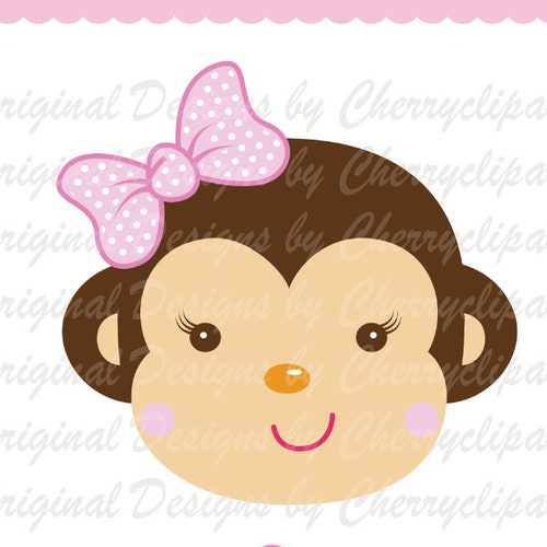 Monkey Svg Monkey Clip Art Girl Monkey Clipart 5 Little | Etsy