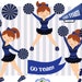 Royal Blue and Black Cheerleaders Digital Clipart | Etsy