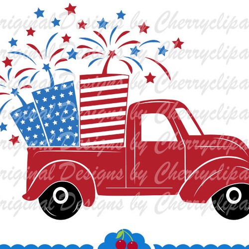 4th of July Firecracker Truck SVG DXF Patriotic Truck - Etsy