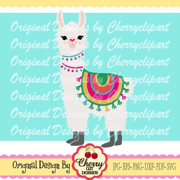 Cute Llama Clipart - Etsy