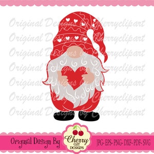 Valentines Day Gnome Svg,sweet Gnome, Love, Heart Svg Silhouette ...