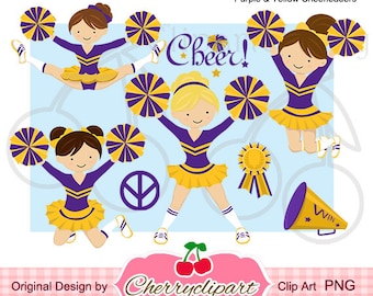 Black and Gold Cheerleader Digital Clipart Set for Personal | Etsy