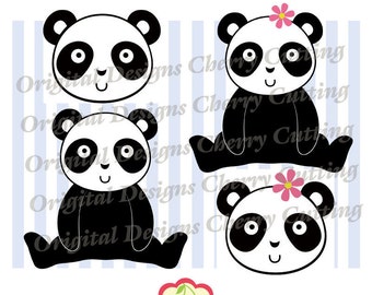 Panda SVG Baby panda svg Panda monogram svg dxf cut files | Etsy
