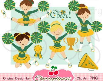 Black and Gold Cheerleader Digital Clipart Set for Personal | Etsy