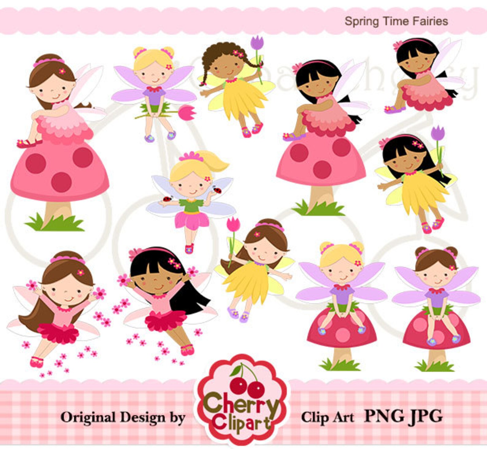 Spring Time Fairies Digital Clipart Set for personal and - Etsy