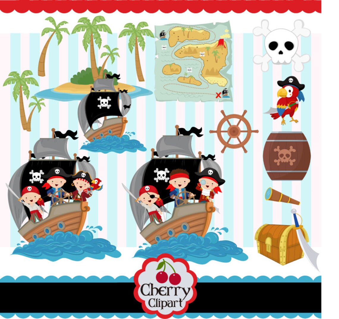 Pirate Elements_children Pirates for Boys Digital Clip Art | Etsy