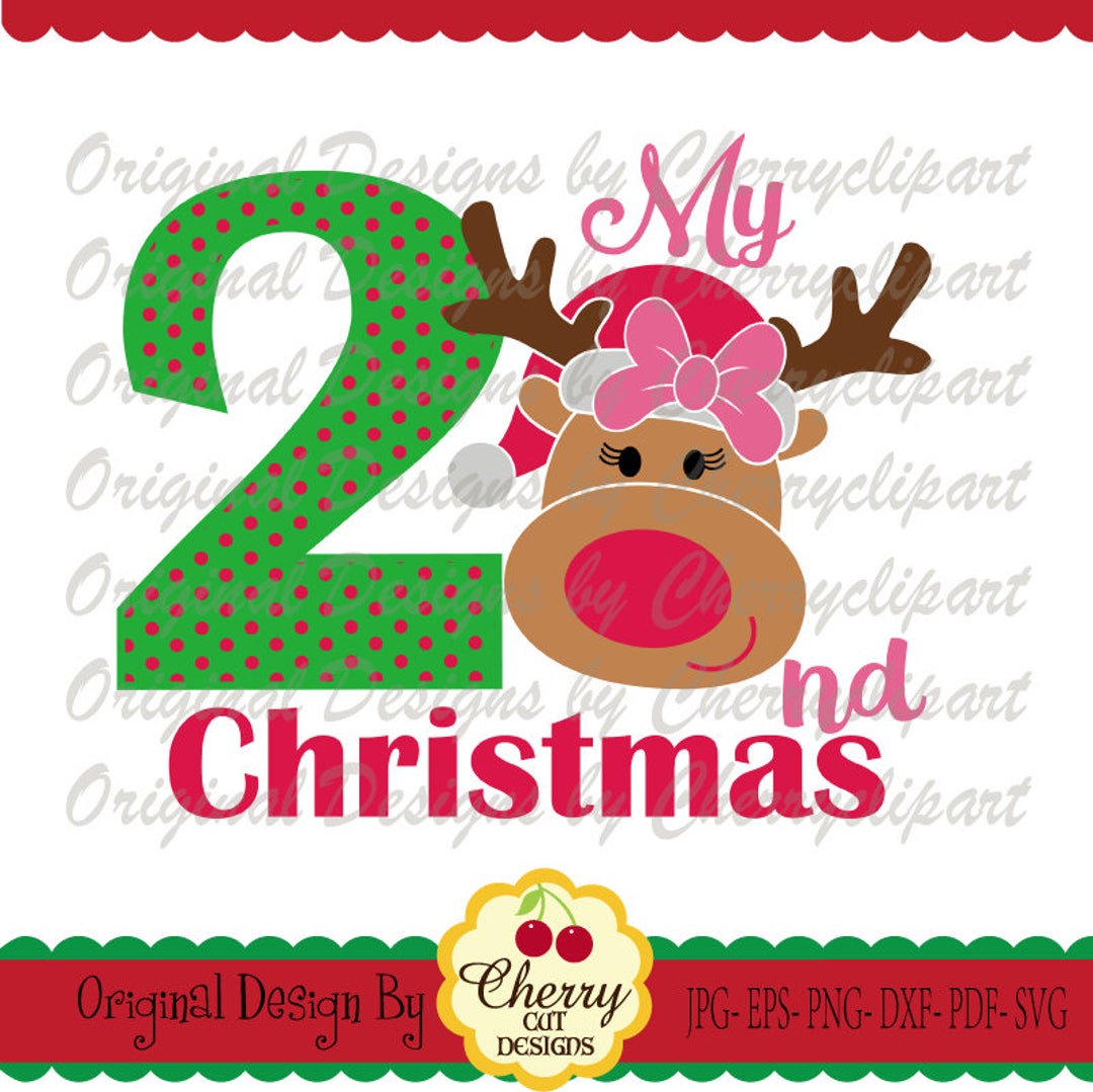 My 2nd Christmas Girl Reindeer SVG DXF Christmas Reindeer - Etsy