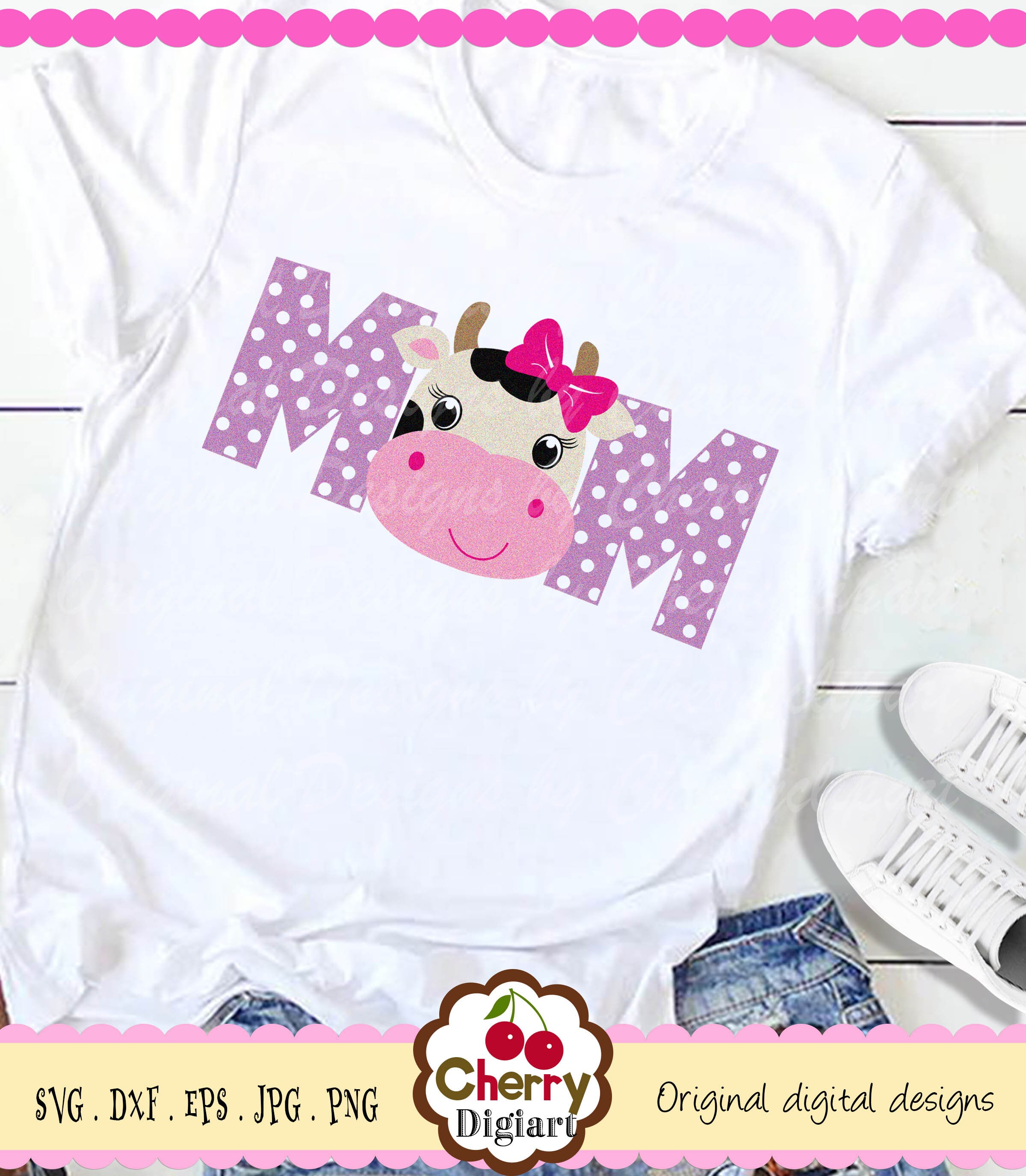 Cow Face SVG Cow MOM Svg Farm Animal Svg Silhouette and - Etsy