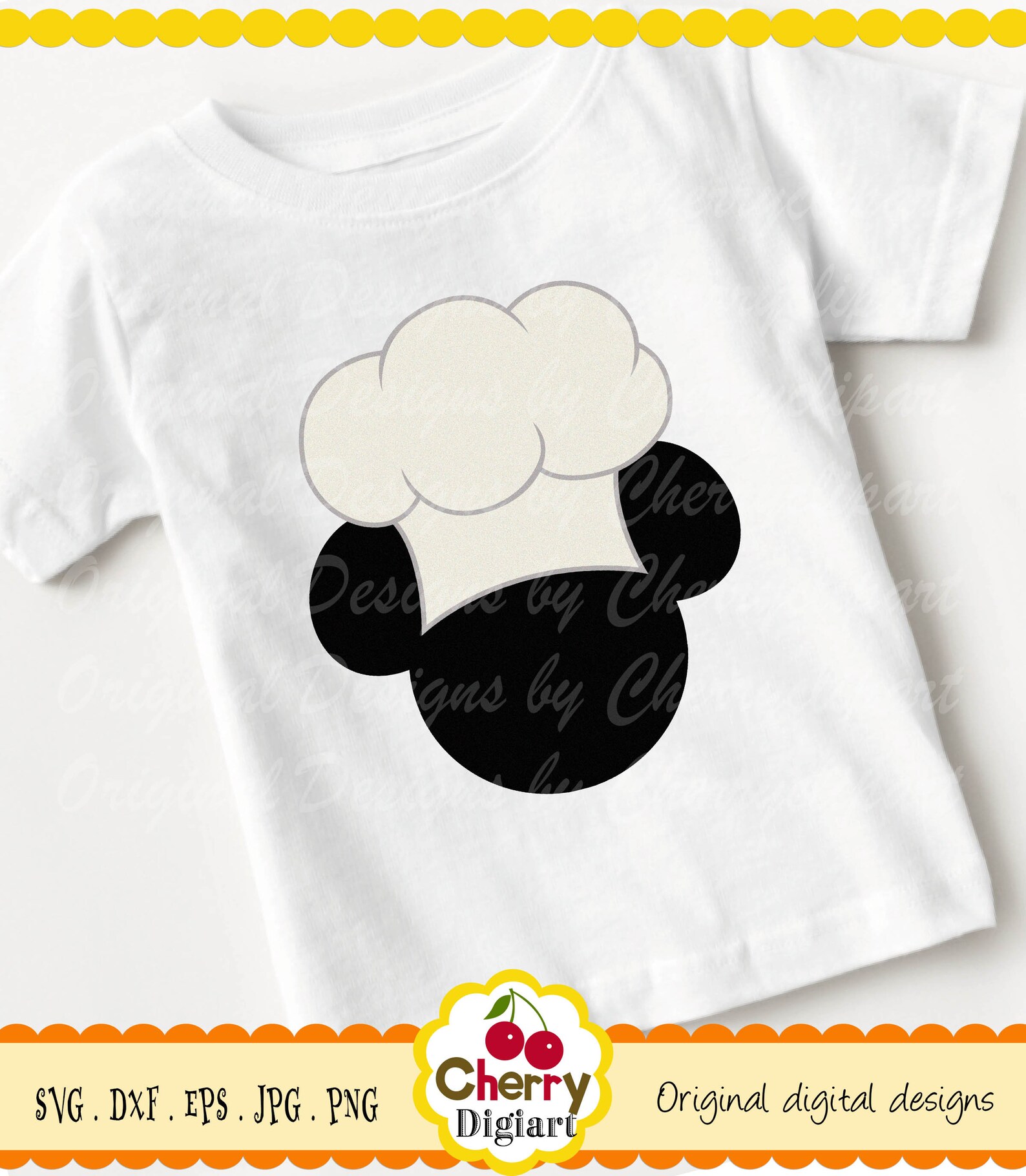 Chef Svg dxf Chef hat Mickey Chef hat Mouse ears SVG | Etsy