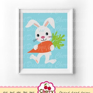 SVG Rabbit With Carrot, Easter Bunny Svg Silhouette Cut Files, Cricut ...