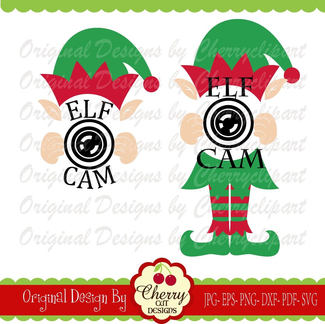 Christmas Elf Cam Svg, Elf Face Cam Svg Silhouette & Cricut Cut Files ...