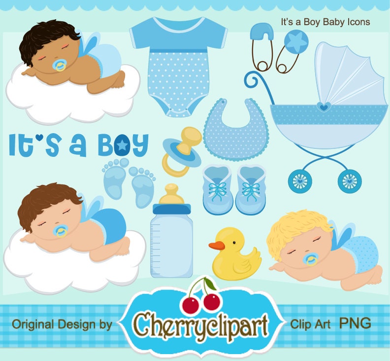 Its a Boy Baby Icon Digital Clipart Set personal and - Etsy