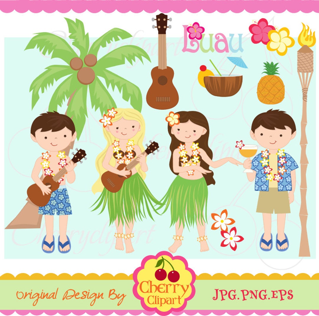 Luau Party Digital Clipart Set personal and Commercial Use-paper Crafts ...