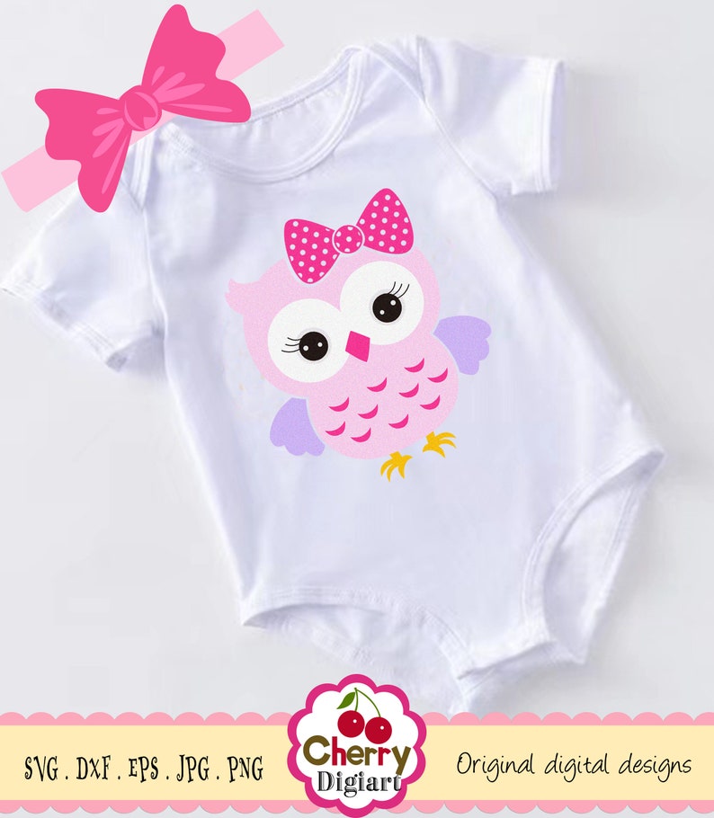Owl Svg Sweet Owl With Bow Girly Owl on a Branch Svg - Etsy
