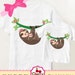 Sloth Mom and Baby Svg, Sleepy Sloth, Sloth With Flowers, Mother's Day ...