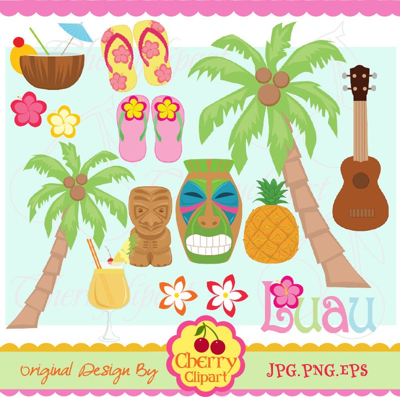 Luau Party Digital Clipart Set personal and Commercial - Etsy Hong Kong