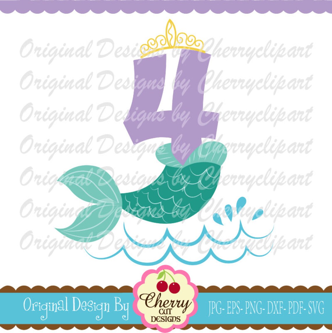 Mermaid Tail Number 4 SVG Dxf mermaid SVG Silhouette and - Etsy