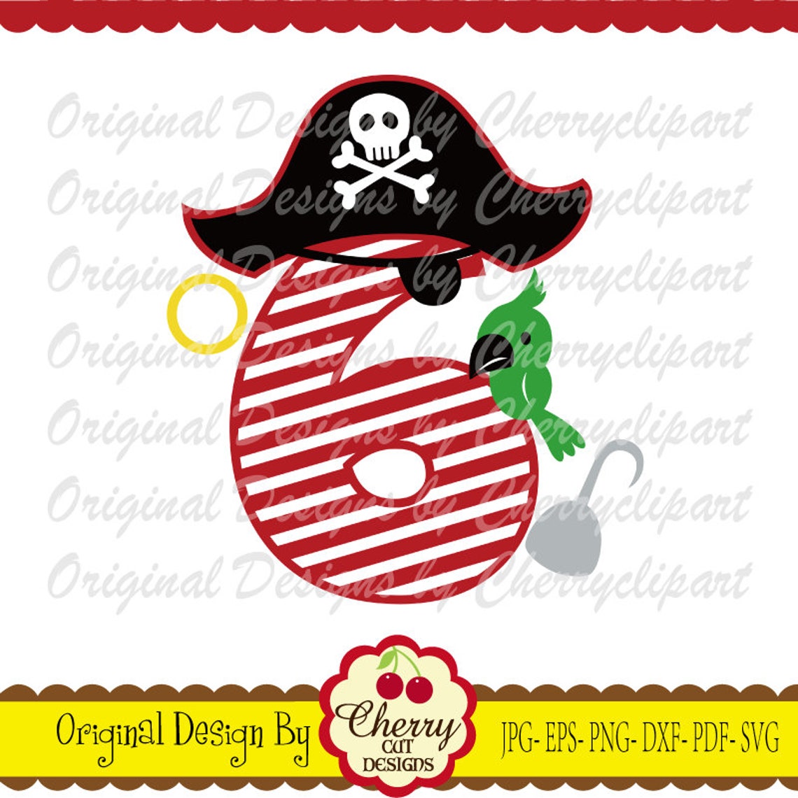 Pirate Number 6 Birthday Number 6 Svg Pirate's Hat | Etsy