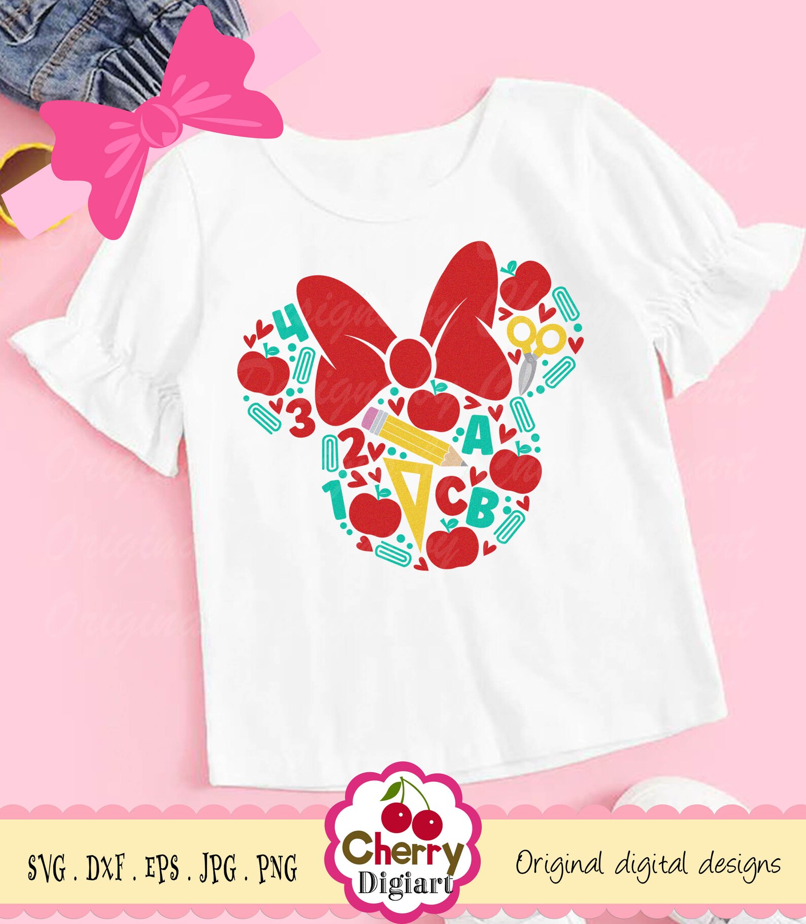 Back to School Svg School Minnie Svg Silhouette & Cricut Cut - Etsy