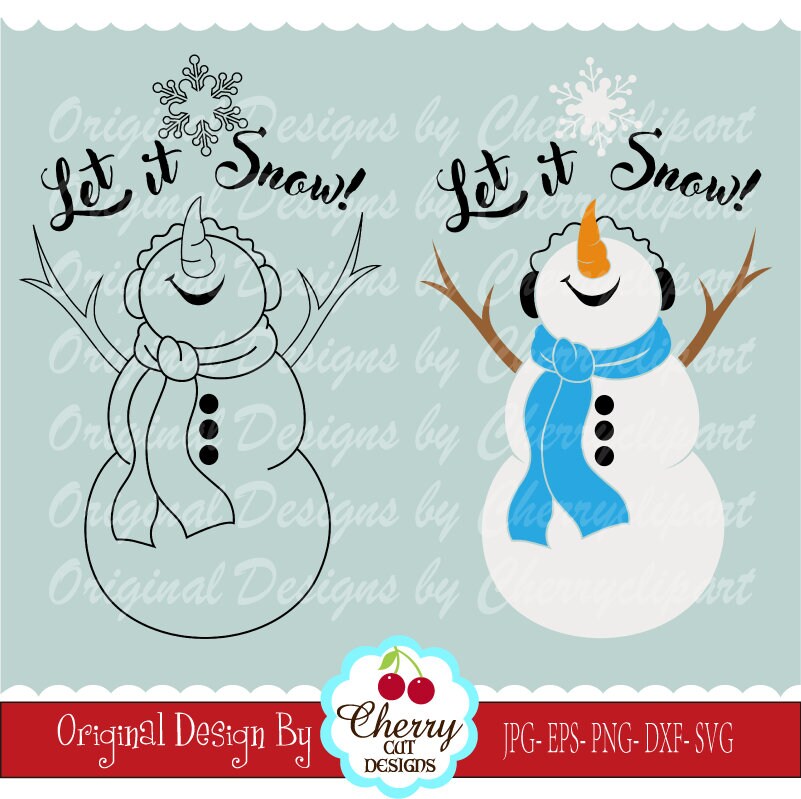 Let It Snow SVG DXF Snowman Svg Winter Snowman Svg | Etsy