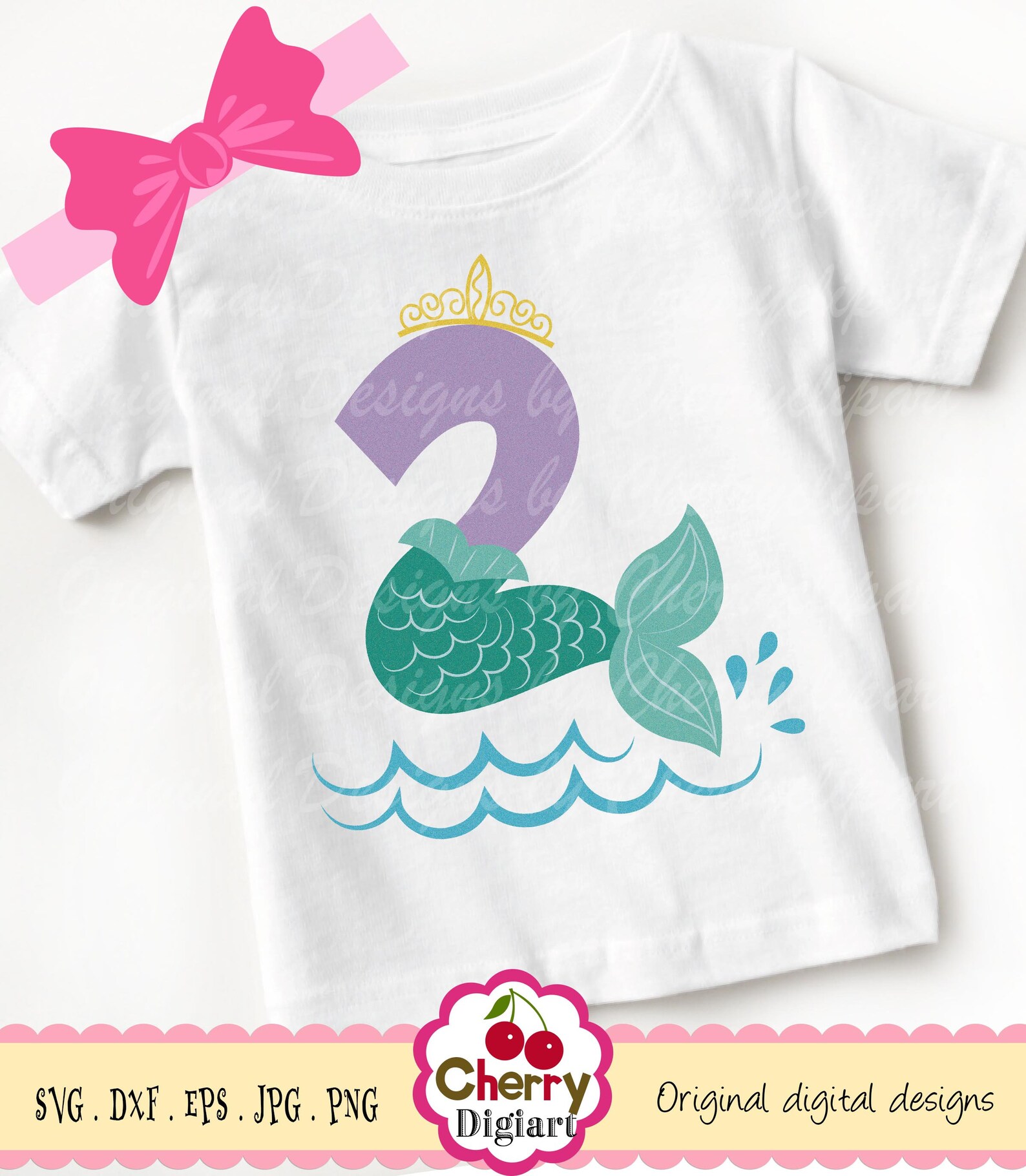 Mermaid Tail Number 2 SVG Dxf mermaid SVG Silhouette and - Etsy