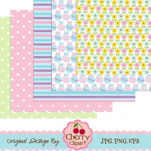 Easter Happy Kids Digital Clipart and Digital Matching Papers -for ...