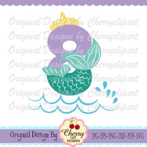Mermaid Tail Number 8 SVG Dxf ,mermaid SVG Silhouette and Cricut Cut ...