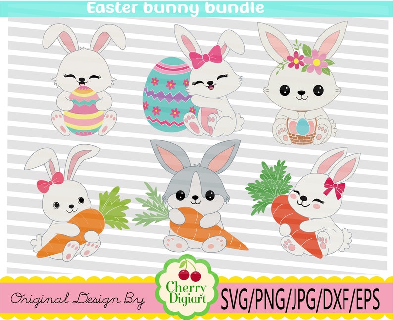 Easter Bunny Svg Png Bundle, Bunny Hug Egg, Bunny Hug Carrot , Easter ...
