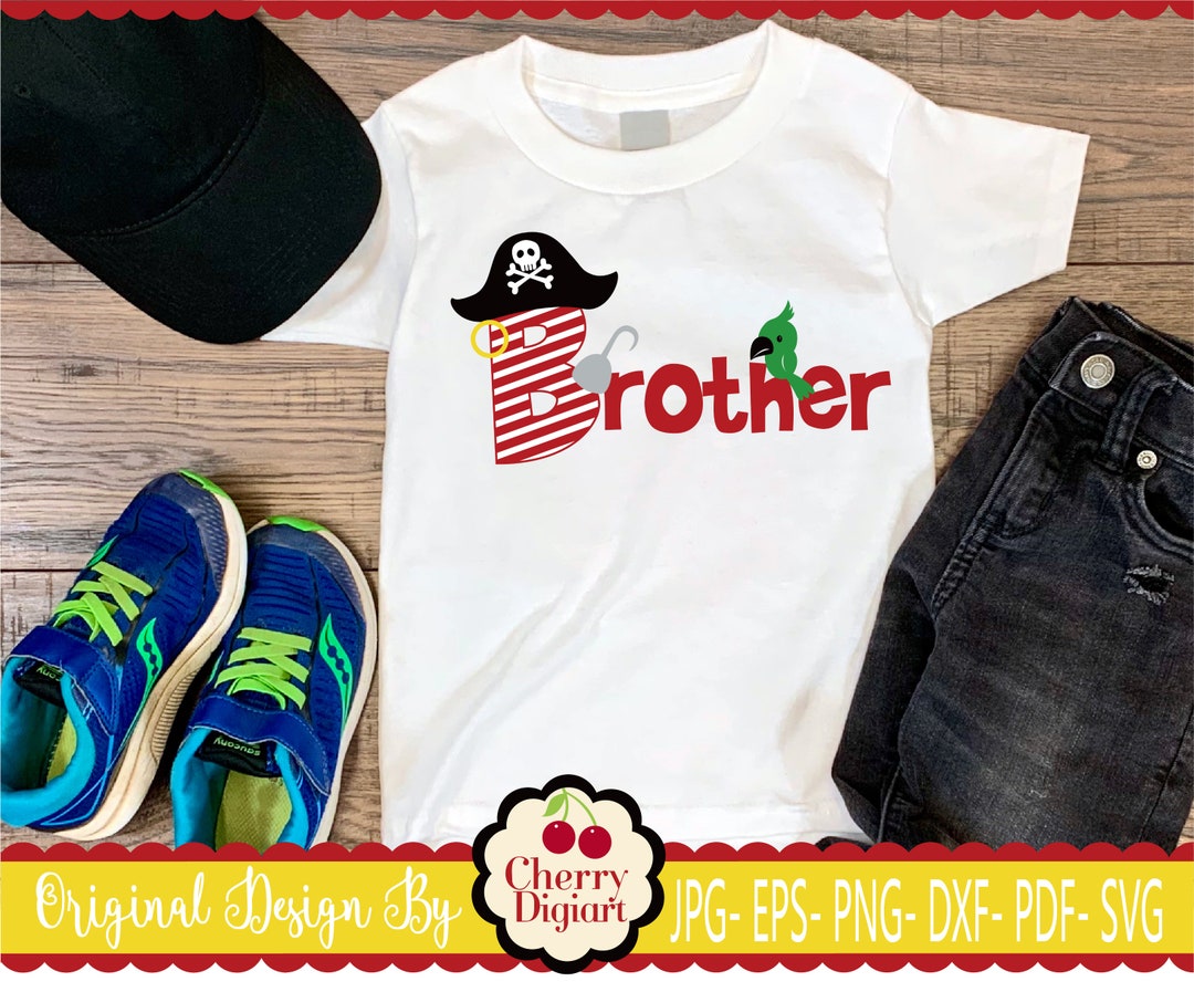 Pirate Brother Svg Png Jog Silhouette & Cricut Cut Design, T-shirt ...