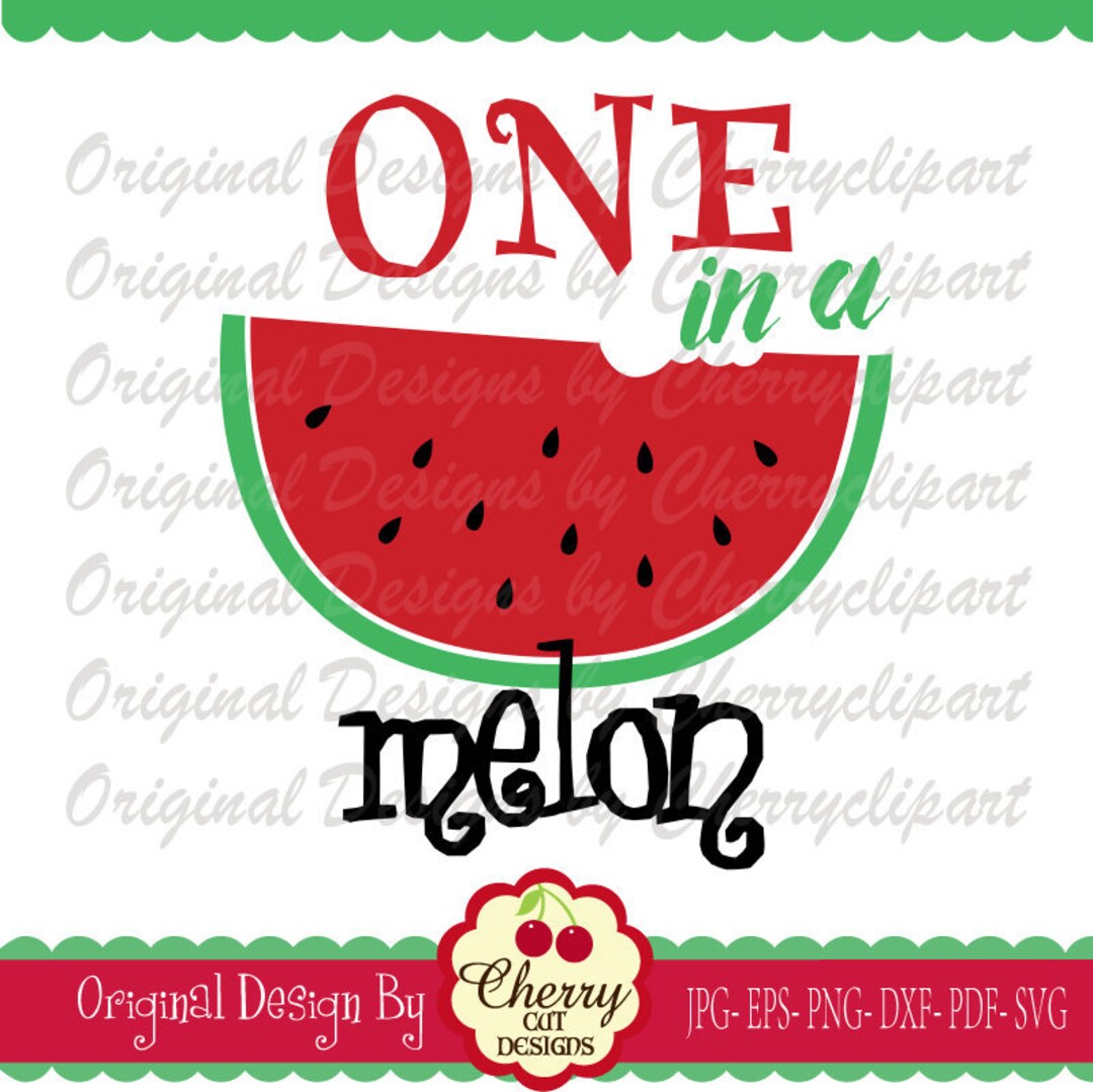 ONE in a Melon Svg Png, Watermelon Slice Png, Bitten Watermelon Png for ...