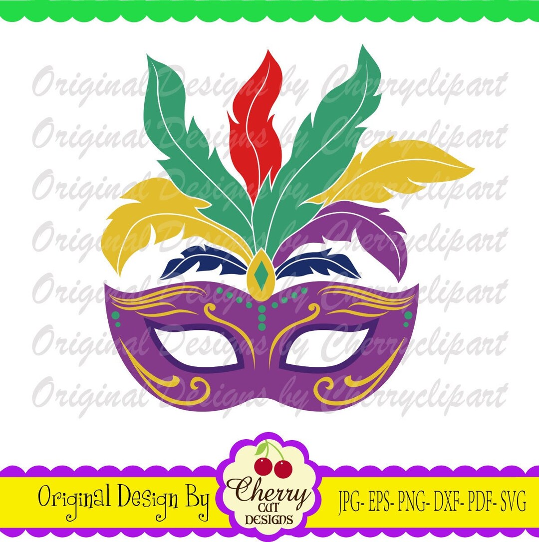 Mardi Gras Mask SVG: Carnival Silhouette Cut Files (digital Download ...