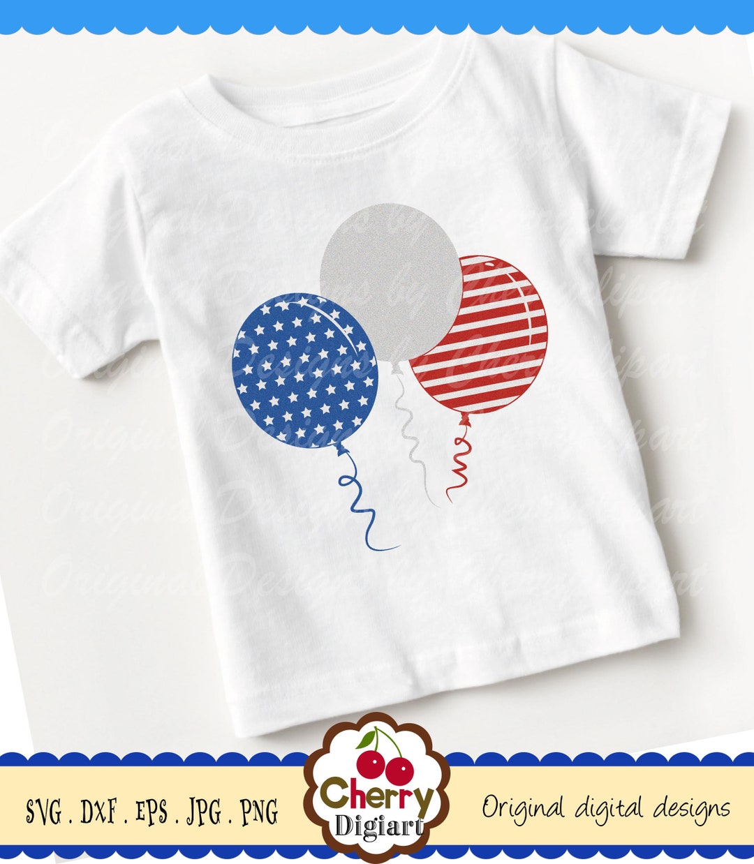 4th of July Balloons SVG, Independence Day Svg Dxf Silhouette & Cricut ...