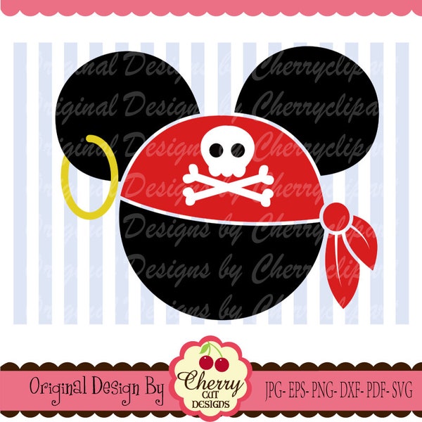 Mickey Pirate Svg - Etsy