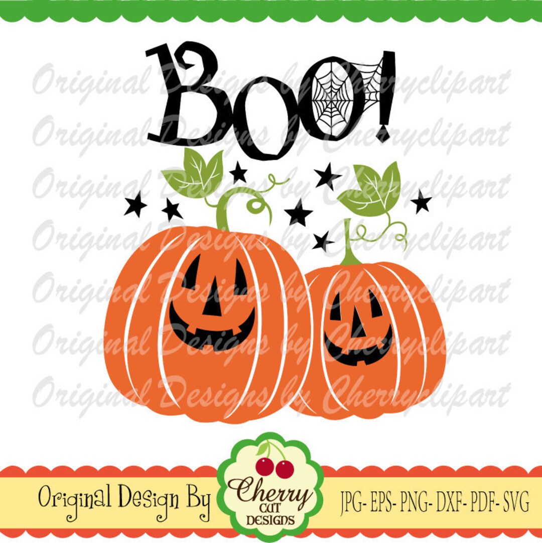 Halloween BOO Pumpkins SVG, Pumpkin Face Svg Silhouette & Cricut Cut ...