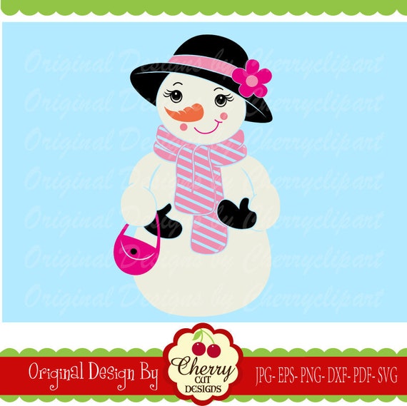 Snow Lady Svg Winter Snowman Svg Silhouette & Cricut Cut | Etsy