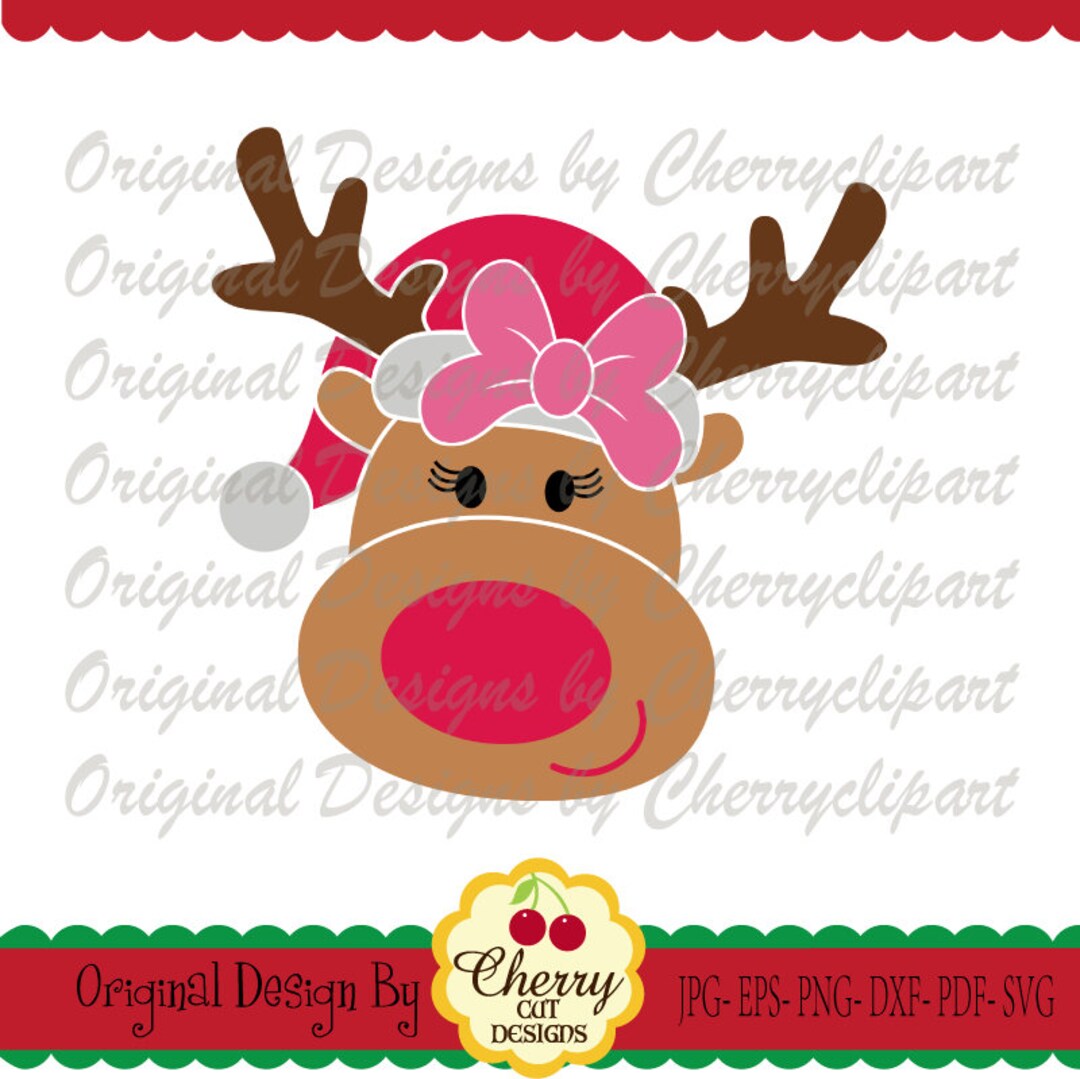 Christmas Reindeer Girl SVG DXF Christmas Silhouette & Cricut Cut Files ...