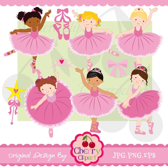 Little Ballerina Digital Clipart Set for personal and | Etsy