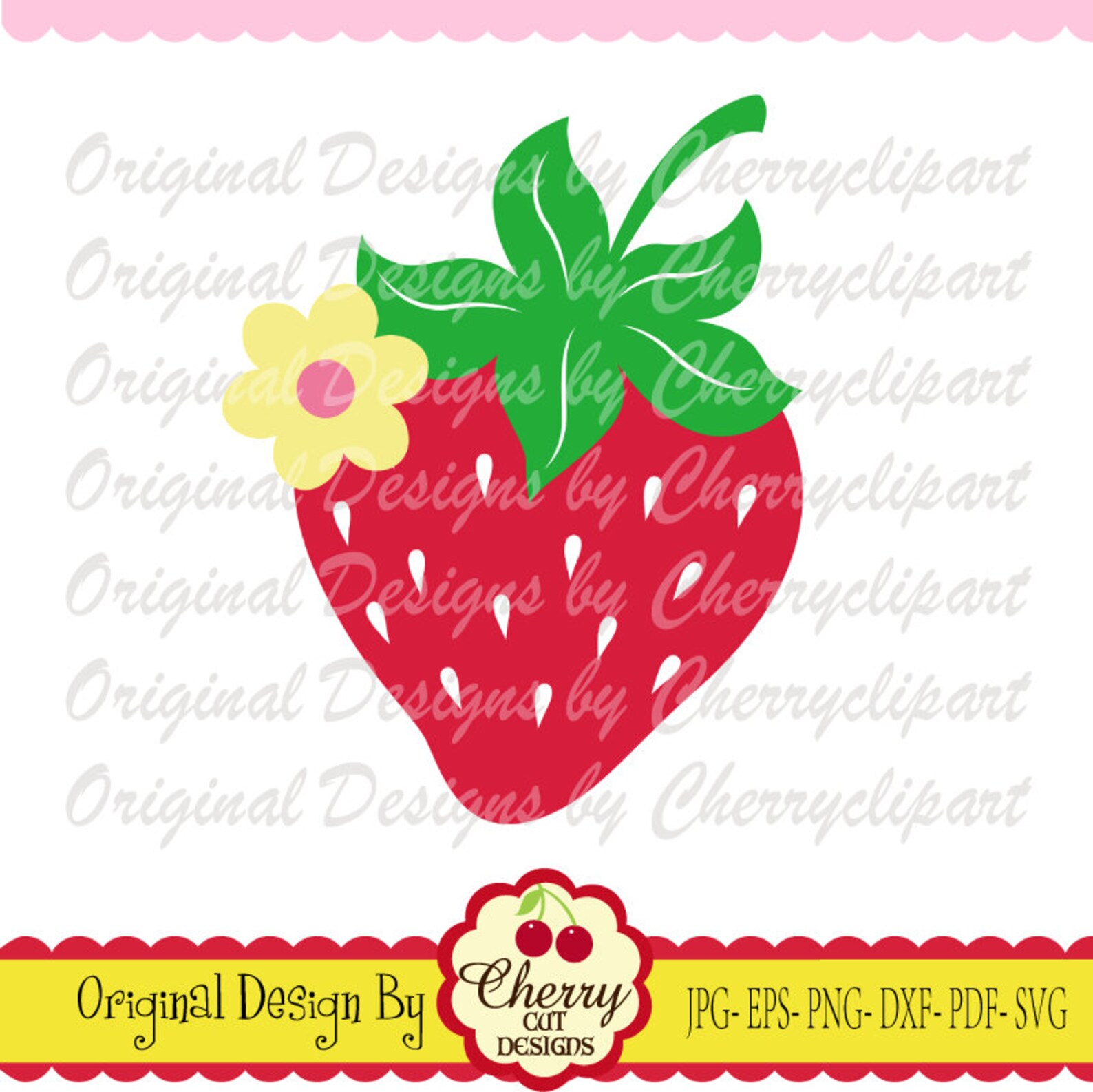 Strawberry SVG DXF Fruit Svg Dxf Silhouette & Cricut Cut - Etsy