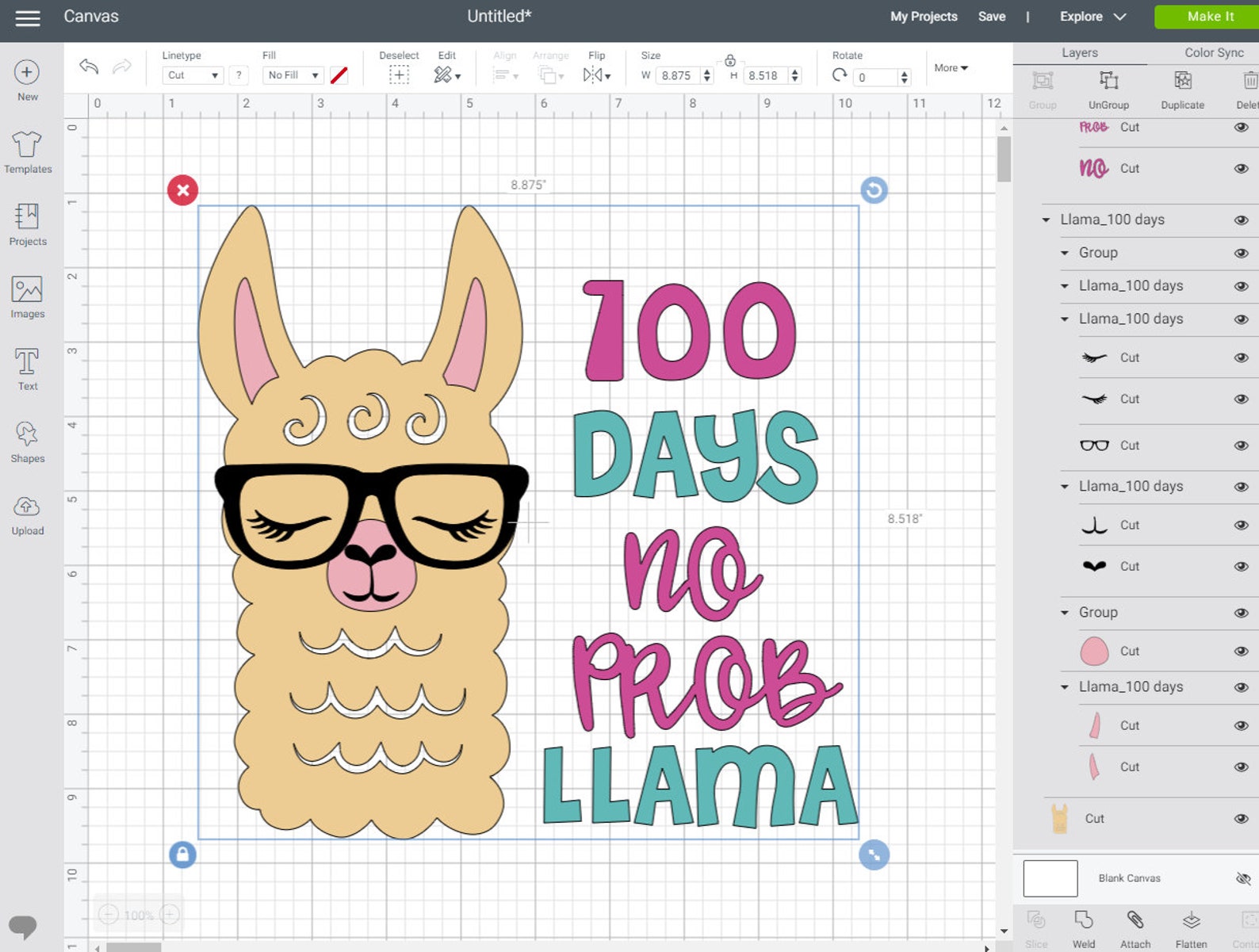 Back to School SVG Llama Svg 100 Days No Prob Llama Svg - Etsy
